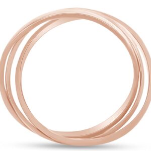 AFFY Triple Interlocked Crossover Statement Ring In 14k Rose Gold Plated 925 Sterling Silver Gift For Her Size -4