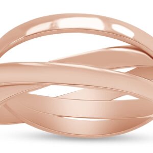 AFFY Triple Interlocked Crossover Statement Ring In 14k Rose Gold Plated 925 Sterling Silver Gift For Her Size -4