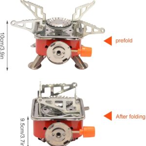 Portable Camping Gas Stove, Ultralight Backpacking Stove Folding Outdoor Camping Stove with Carry Case for Hiking, Camping, Outdoor Cooking, Picnic, BBQ