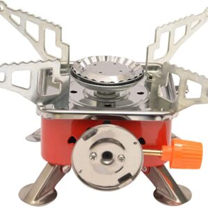 Portable Camping Gas Stove, Ultralight Backpacking Stove Folding Outdoor Camping Stove with Carry Case for Hiking, Camping, Outdoor Cooking, Picnic, BBQ