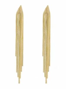 gold long tassel earrings for women