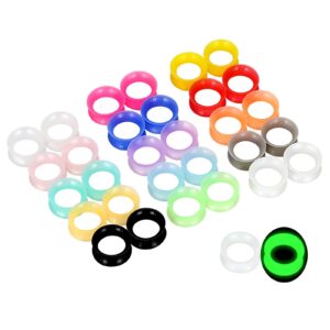 joytoyou 16pairs ear tunnels soft silicone double flare saddle gauges ear plugs ear expander flexible ear stretching kit mixed colors for women men 2g