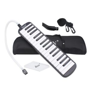 btuty 32 keys melodica instrument piano musical instrument for beginner gift with carrying bag melodicas talk box (black)