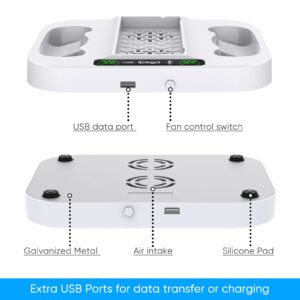 FYOUNG Xbox Series S Cooling Stand with Adjustable Fan Speed, Dual Charger, and 2 Rechargeable Battery Packs