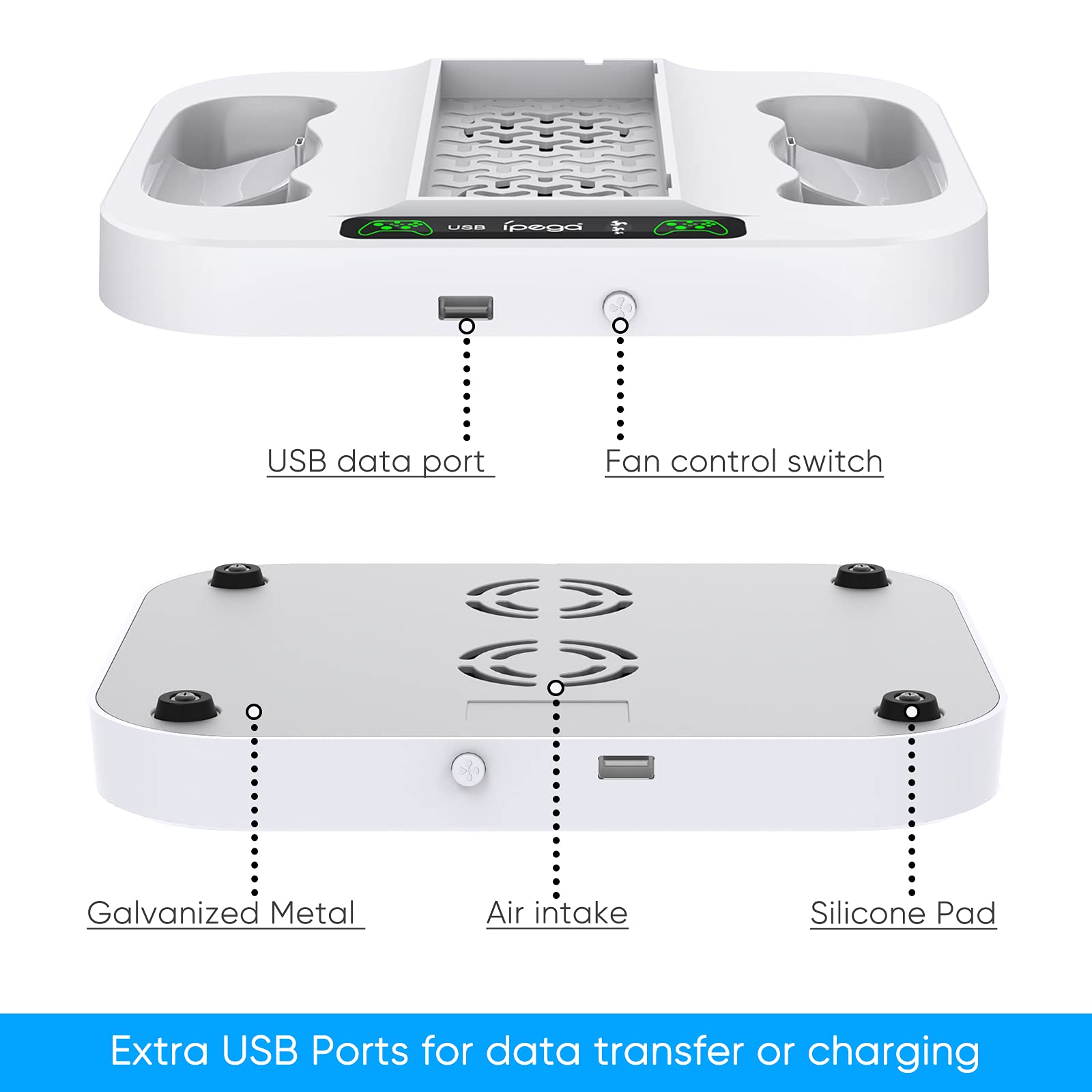 FYOUNG Xbox Series S Cooling Stand with Adjustable Fan Speed, Dual Charger, and 2 Rechargeable Battery Packs