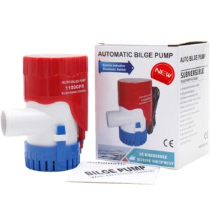 makerele auto bilge pump for boats 12v 1100gph automatic submersible boat bilge water pump with electronic switch (outlet diameter：1 1/8 inch/29mm)…