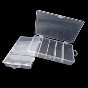 honbay 2pcs clear visible plastic fishing tackle accessory box fishing lure bait hooks storage box case container jewelry making findings organizer box storage container case (m:7"x4.3"x1.2")