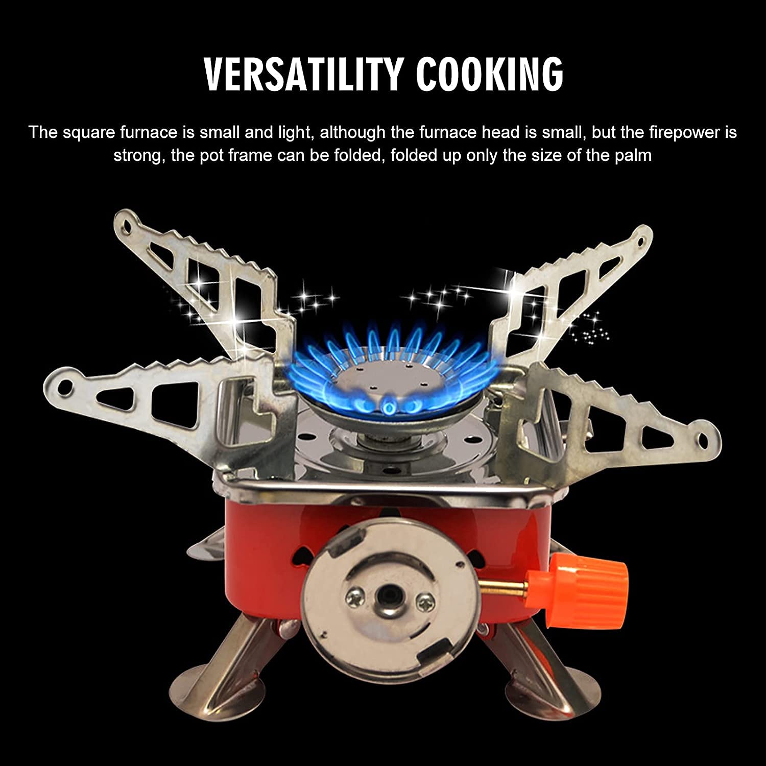 Portable Camping Gas Stove, Ultralight Backpacking Stove Folding Outdoor Camping Stove with Carry Case for Hiking, Camping, Outdoor Cooking, Picnic, BBQ