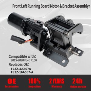 Front Left Driver Side Power Running Board Motor & Bracket Assembly Compatible with 2015 2016 2017 2018 2019 2020 Ford F150 Replaces FL3Z16A507A FL3Z-16A507-A