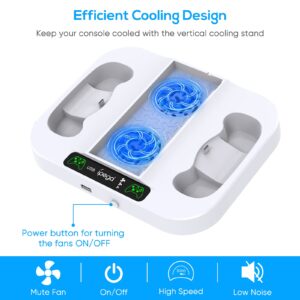 FYOUNG Xbox Series S Cooling Stand with Adjustable Fan Speed, Dual Charger, and 2 Rechargeable Battery Packs