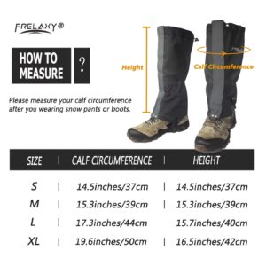 Frelaxy Leg Gaiters ULTRA HIGH-PERFORMANCE Hunting Gaiters, 100% Waterproof Hiking Gaiters with Upgraded Rubber Foot Strap, Adjustable Snow Boot Gaiters (Olive Green, M)