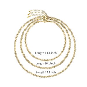 Gold Bead Necklace for Women,Gold Choke Necklaces Trendy Beaded Ball Necklaces Gold Jewelery for Women