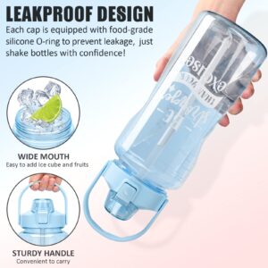 Half Gallon Water Bottle with Sleeve 64 OZ Water Bottle with Straw & Time Marker to Drink Leakproof Motivational Water Jug with Insulated Holder Workout Gym Sport