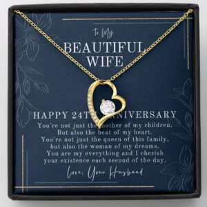 24 year wedding jewelry gift for wife – 24 year anniversary necklace gift for her – 24th anniversary wedding present – 24th wedding anniversary wife gift – flsg00024-3