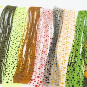 20Pc 10Colours Fishing Jig Lures Mixed Colors DIY Silicone Whole Sheet Skirts for Jig Lures Regular Skirt Colours with Fly Tying Material Free Rubber Band CMB10#