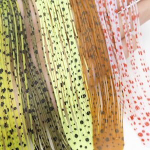 20Pc 10Colours Fishing Jig Lures Mixed Colors DIY Silicone Whole Sheet Skirts for Jig Lures Regular Skirt Colours with Fly Tying Material Free Rubber Band CMB10#