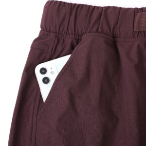 CRZ YOGA Women's Lightweight Cargo Hiking Shorts with Belt 6'' - Stretch Long Summer Athletic Outdoor Workout Shorts Pockets Dark Russet Medium