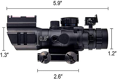 DB TAC INC 4x32 Red/Green/Blue Triple Illuminated Mil-Dot Range Reticle Scope for Picatinny/Weaver Rail