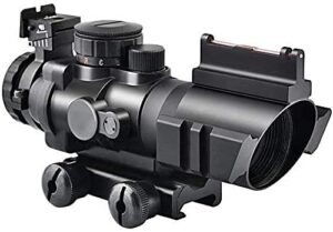 db tac inc 4x32 red/green/blue triple illuminated mil-dot range reticle scope for picatinny/weaver rail