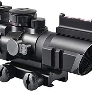 DB TAC INC 4x32 Red/Green/Blue Triple Illuminated Mil-Dot Range Reticle Scope for Picatinny/Weaver Rail