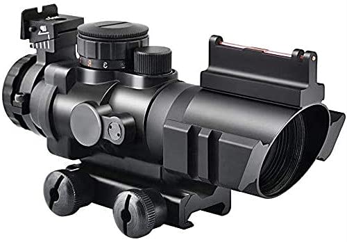 DB TAC INC 4x32 Red/Green/Blue Triple Illuminated Mil-Dot Range Reticle Scope for Picatinny/Weaver Rail