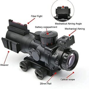 DB TAC INC 4x32 Red/Green/Blue Triple Illuminated Mil-Dot Range Reticle Scope for Picatinny/Weaver Rail