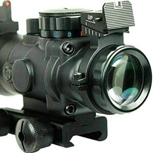 DB TAC INC 4x32 Red/Green/Blue Triple Illuminated Mil-Dot Range Reticle Scope for Picatinny/Weaver Rail