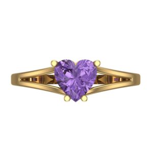 clara pucci 1.55 ct heart cut solitaire split shank genuine simulated alexandrite stunning classic statement ring 14k yellow gold size 7