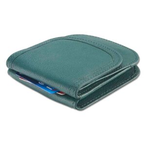 Taxi Wallet® TW03-DRAGONFLY - Soft Leather (Green) - Compact, Front Pocket Folding Wallet - For Cards, Coins, Bills, ID (Men & Women)