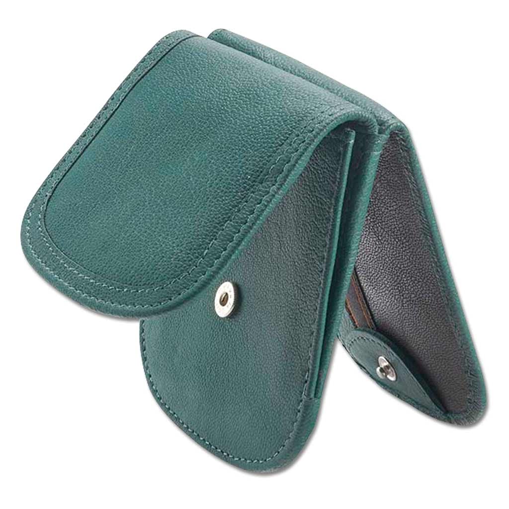 Taxi Wallet® TW03-DRAGONFLY - Soft Leather (Green) - Compact, Front Pocket Folding Wallet - For Cards, Coins, Bills, ID (Men & Women)