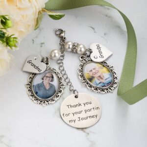 Bouquet Photo Charm Bridal Bouquet Charm - Personalized Wedding Bouquet Memory Charm - Wedding Photo Bouquet Charm Jewelry Gift for Bride - Custom Memorial Photo keepsake