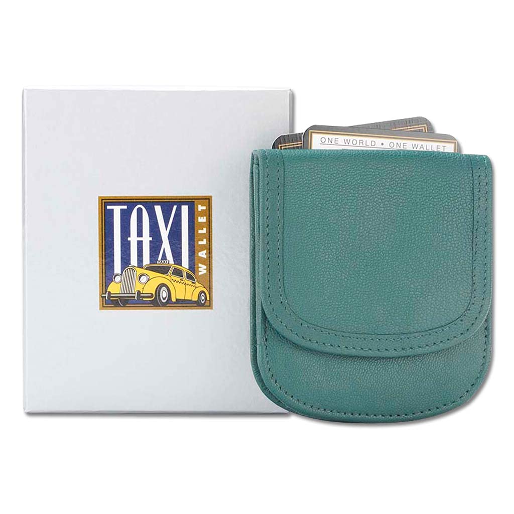 Taxi Wallet® TW03-DRAGONFLY - Soft Leather (Green) - Compact, Front Pocket Folding Wallet - For Cards, Coins, Bills, ID (Men & Women)