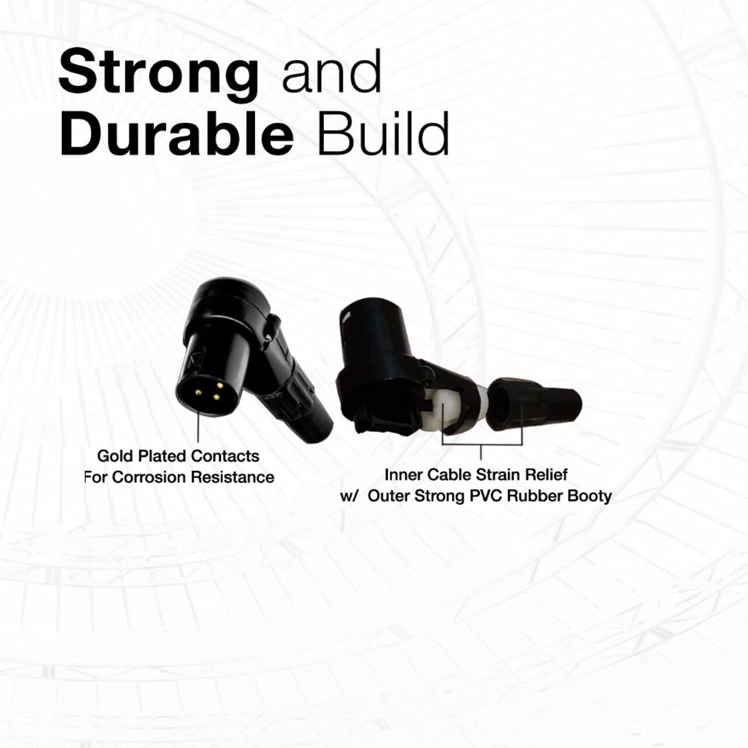 COLUBER CABLE Right Angle XLR Male to Right Angle 1/4" TRS - 0.5 Feet - Red - Pro 3-Pin Microphone Connector for Powered Speakers, Audio Interface or Mixer for Live Performance & Recording