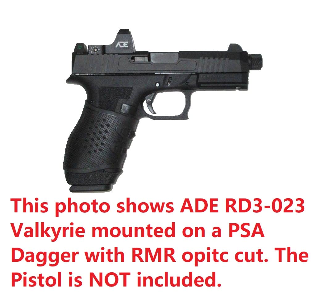 Ade Advanced Optics RD3-023 Shake Wake Valkyrie 4 MOA GREEN Dot Sight for Optics Ready Pistol That is Compatible with RMR fooprint Optics Such as Holosun HS407C/HS507C/HS507T and Riton X3 Tactix PRD.…