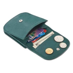 Taxi Wallet® TW03-DRAGONFLY - Soft Leather (Green) - Compact, Front Pocket Folding Wallet - For Cards, Coins, Bills, ID (Men & Women)