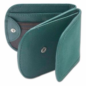 Taxi Wallet® TW03-DRAGONFLY - Soft Leather (Green) - Compact, Front Pocket Folding Wallet - For Cards, Coins, Bills, ID (Men & Women)