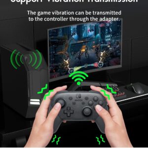 AOLION Bluetooth Adapter for PS4/PS5/Switch, Wireless Controller Adapter, Compatible with PS4, PS5, Switch, Windows PC, Android TV Box, Steam