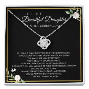 Daughter wedding gift necklace from mom to my daughter on her wedding day if I could give you one thing in life bride gift from mom (Standard Box)