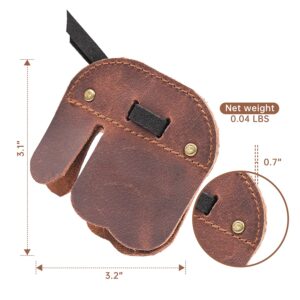 Perogen Archery Finger Tab-Cow Leather Fingers Protector for Recurve Bows Hunting Finger Protector Brown (L)