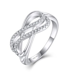 yl infinity statement rings for women 925 sterling silver anniversary ring eternity twisted engagement jewelry size5