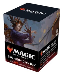 ultra pro - magic: the gathering commander innistrad midnight hunt leinore, autumn sovereign pro 100+ card deck box & 100 card sleeves, ultimate collectible card protection