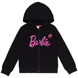 barbie big girls french terry zip-up hoodie black 14-16