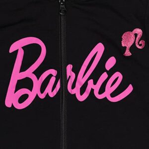 Barbie Big Girls French Terry Zip-Up Hoodie Black 14-16