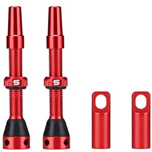 tubeless value stems 40mm liteone premium no leak tubeless presta valve stems kits with integrated value core remover tool and valve stem caps fit most bicycle tubeless rims pair red