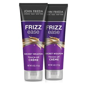 john frieda frizz ease secret weapon touch up cream: anti-frizz styling cream for smooth, frizz-prone hair (4 oz, pack of 2)