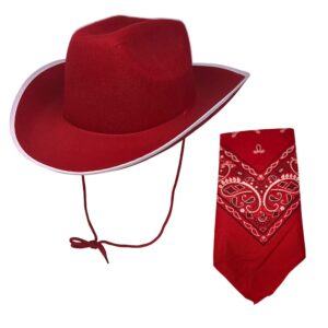 western red cowboy hat with red bandana