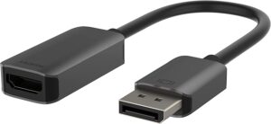 belkin hdmi to displayport adapter, displayport 1.2 to hdmi 2.0 converter - compatible with 4k 60fps, hdr & hdr10 monitors, projectors, and hdtvs - uni-directional displayport to hdmi adapter cable