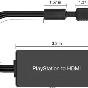 Y.D.F PS2 to HDMI Converter Adapter, PS2 HDMI Video Converter PS2 HDMI Converter with 3ft HDMI Cable for Sony PlayStation 2/ PlayStation 1/ PlayStation 3 (PS2 & PS1& PS3)