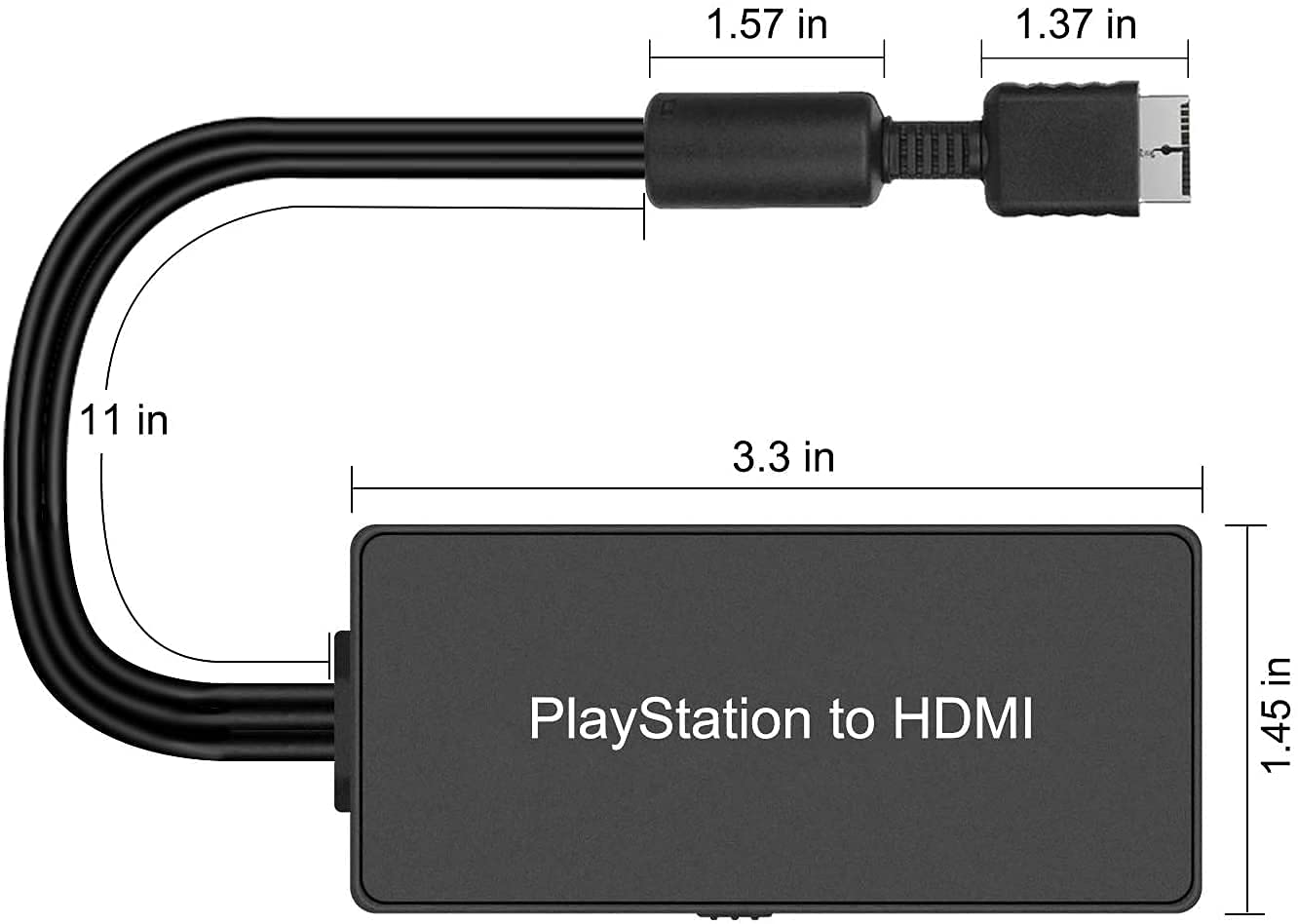 Y.D.F PS2 to HDMI Converter Adapter, PS2 HDMI Video Converter PS2 HDMI Converter with 3ft HDMI Cable for Sony PlayStation 2/ PlayStation 1/ PlayStation 3 (PS2 & PS1& PS3)