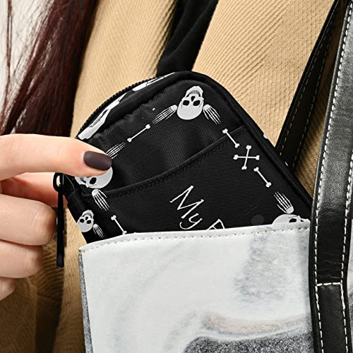 Naanle Halloween My Pill Box 7 Day Skull Pill Case Travel Pill Organizer Bag with Zipper Portable Weekly Case Compact Size for Vitamin Supplement Holder